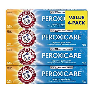 Arm & Hammer Peroxicare Toothpaste, Clean Mint Flavor, Improves Gum Health, 6.0oz (4-Pack)