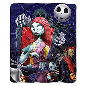 Disney Nightmare Before Christmas Jack Skellington Sally and The Gang Silk Touch Throw Blanket 50" x60" (127cm x 152cm)