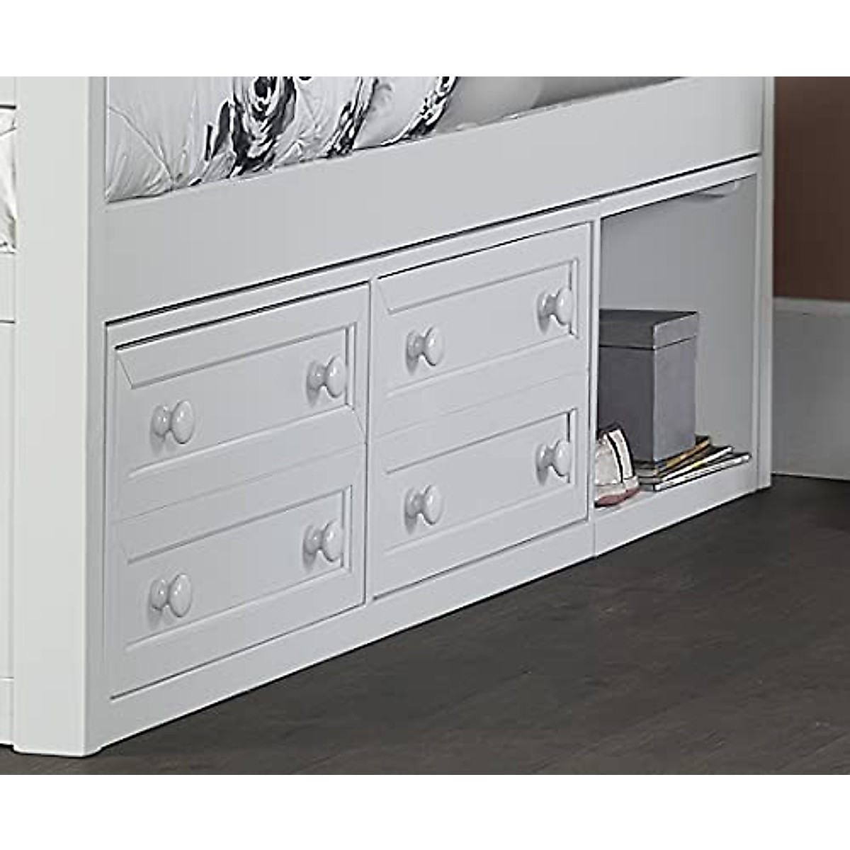 Hillsdale Furniture Hillsdale Charlie Captains Bed With One Storage Unit, Twin, White