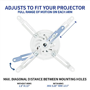 VIVO Universal Adjustable 2 x 2 feet Drop Ceiling Projector Mount, Suspended Drop-in Ceiling Projection Mounting Kit, White, MOUNT-VP07DP