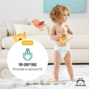 Amazon Brand - Mama Bear Gentle Touch Diapers, Hypoallergenic, Size 4, 148 Count (4 packs of 37)