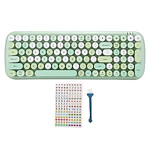 Wireless Bluetooth Keyboard, Universal Portable Multi?Device Keyboard for Bluetooth 5.1 Wireless Keyboard for Laptop Mobile Phone Tablet(Green)