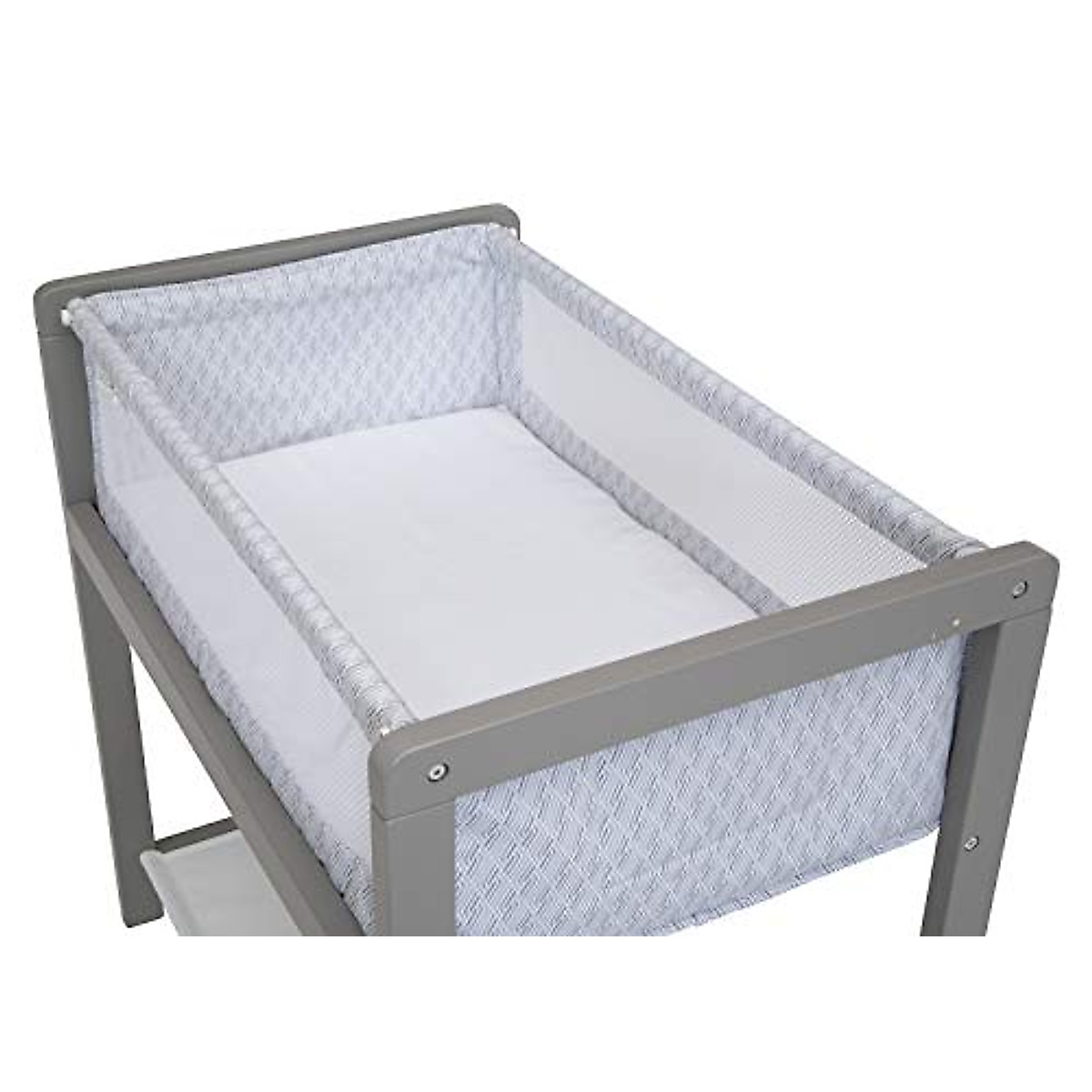 Delta Children Classic Wood Bedside Bassinet Sleeper - Portable Crib with High-End Wood Frame, Link
