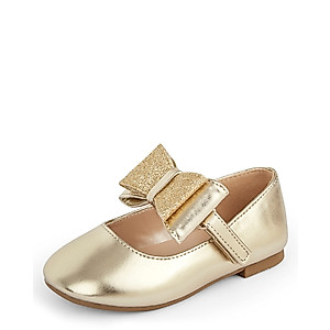 Gymboree, and Toddler Girls Dressy Ballet Flat,Gold,1