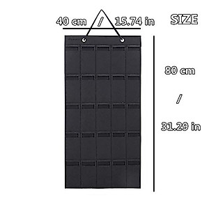 PACMAXI Sunglasses Storage Organizer, Wall Pocket Mounted by Sunglasses, Hanging Eyeglasses Storage Holder, Eyewear Display. (black, 25 Slot)