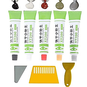 Gogolonge Fiberglass Boat Repair Paste, 5 Pcs XT200 Waterproof Quick-Drying Putty Paint, Gelcoat Repair Kit, Instafix Fiberglass Boat Repair Paste, Scratch Remover Touch Up Fix Tools (Gray)