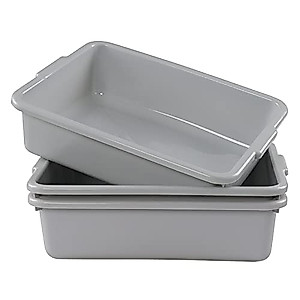 Utiao 13 L Commercial Bus Tub Box, 3-Pack Dishpan Basin Tub, Grey
