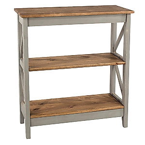 Furniture Dash Wood Shelf Unit 3 Tier Corona Gray