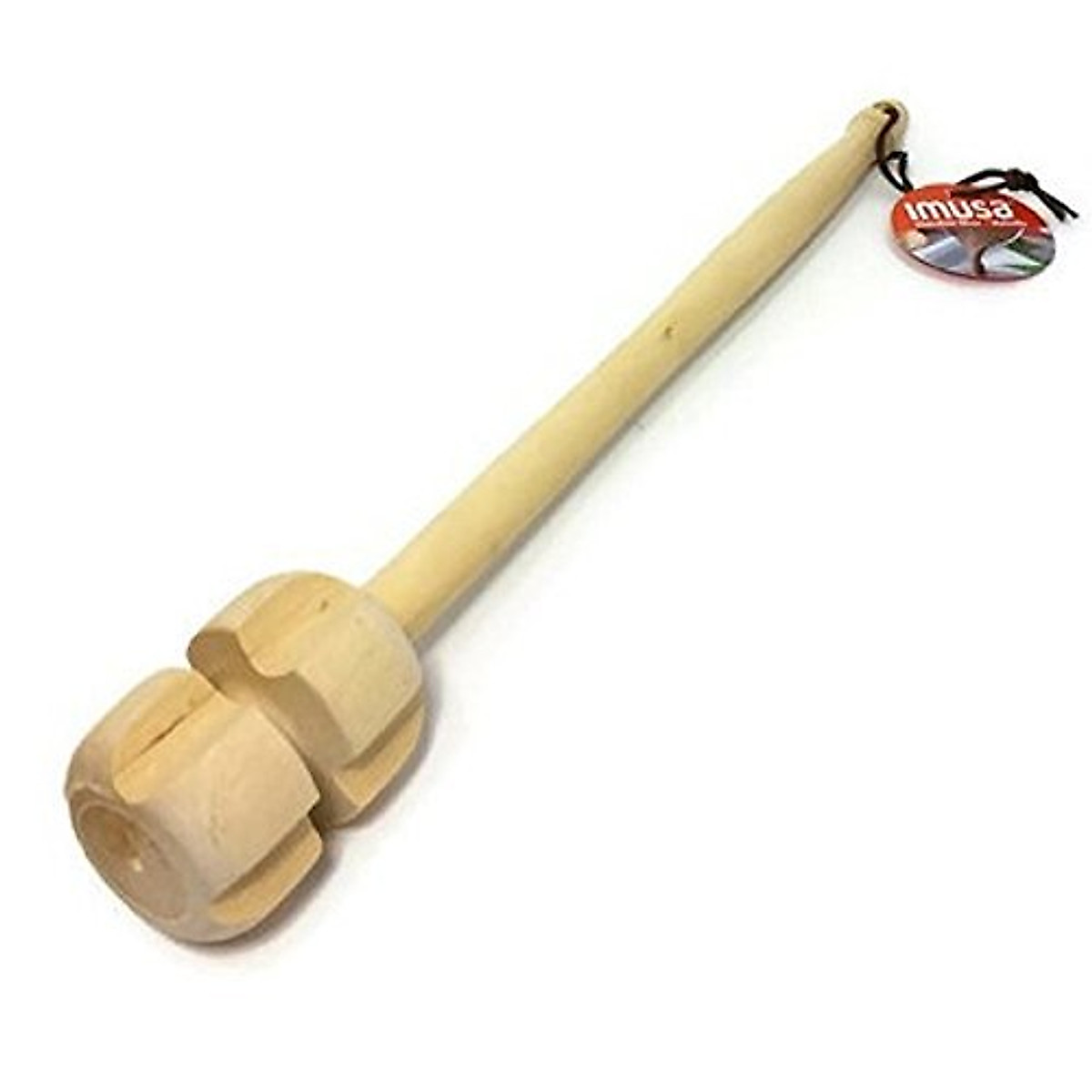 Imusa Aluminum Chocolatera (Hot Chocolate Pitcher). Bundled with a Wooden Chocolate Mixer - Molinillo 14" (2.1 Quart)