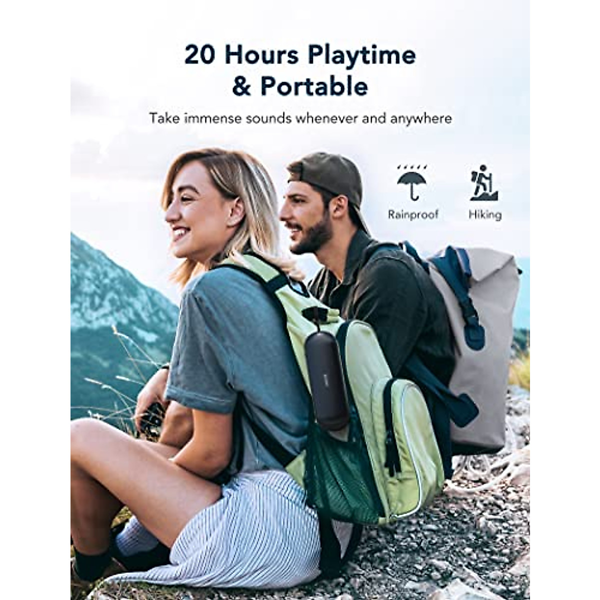 LENRUE 2022 Upgraded Portable Bluetooth Speakers, IPX7 Waterproof Wireless Speaker with 20W Stereo Sound, Rich Bass, 20H Playtime, Built-in Mic, TF Card Port, Outdoor Speaker for Party Pool Camping