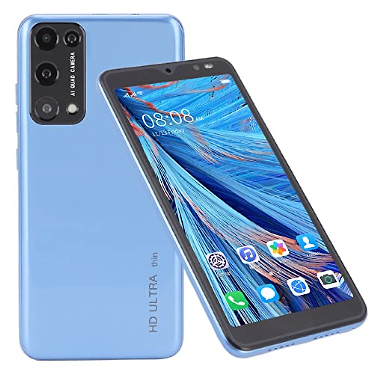 Vbestlife 3G Smartphone Unlocked, 5.45 Inch Smartphone, 2GB RAM 32GB ROM Cell Phone, Support Face Recognition, for MTK6799 Quad Core CPU, for Android 6(Blue)