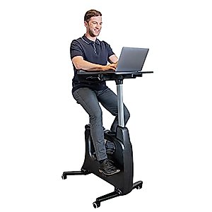 FLEXISPOT Computer Workstation Standing Desk Exercise Bike Home Office Furniture Desk -Deskcise pro（Black）
