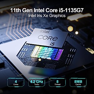 Intel NUC 11 NUC11PAHi5 16GB DDR4 RAM,512GB SSD,Win 11 Pro Mini PC,Core i5-1135G7 CPU 8M Cache, up to 4.20 GHz Mini Desktop Computers, Thunderbolt 3/Support 8K/WiFi 6/4K Quad Display/Bluetooth 5