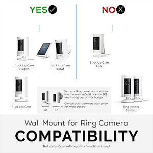 Corner Wall Mount for Stick Up Cam (2 Pack) Security Camera (Battery, Wired & Solar Versions) - Adhesive Holder, No Hassle Bracket, No Screws, No Mess Install (White) by Brainwavz