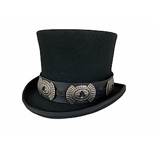 Funk Plus Silver Concho Hat Band for Cowboy Hats, Steampunk Tophats, Costume Rock Hat Slash Hat