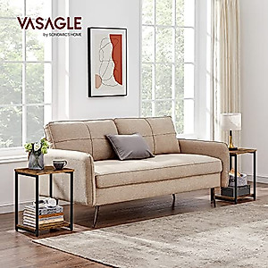 VASAGLE Side Tables Set of 2, Small End Table, Nightstand for Living Room, Bedroom, Office, Bathroom, Rustic Brown and Black ULET272B01