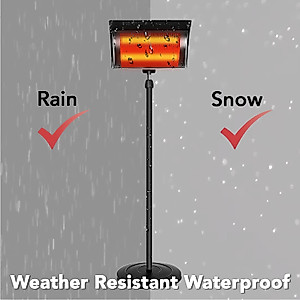 InfiniPower, Standing Patio Outdoor Heater for Balcony, Courtyard, With Overheat Protection, 750W/1500W, Large