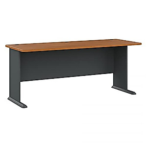 Bush Business Furniture WC57472 Series A 72W Desk in Natural Cherry and Slate