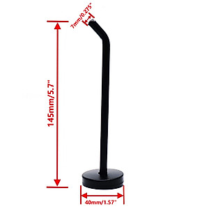 Rannb Robe Hook Coat Hook Heavy Duty Long Nose Wall Mount Hook Stainless Steel Black Matt Surface 145mm/5.7" Length - Pack of 4