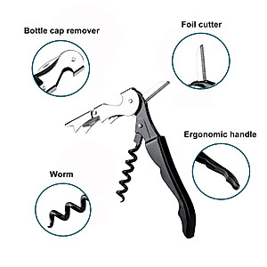 WAFJAMF 2 Packs Professional Waiter Corkscrew Wine Opener with Foil Cutter, Wine Key for Servers, Bartender, Manual Bottle Opener Double Hinged, Perfect for Bars,Restaurants,Party（Colorful dot）
