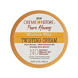 Creme Of Nature, Curl Cream for Curly Hair, Pure Honey Moisture Whip Twisting Cream for Dry Dehydrated Hair, 11.5 Fl Oz