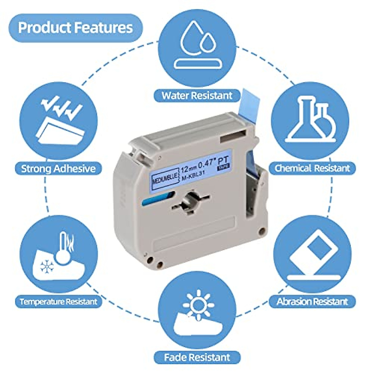 6 x Multi Color Fluorescent Label 12mm Replacement for Brother P Touch M Tape M-K231 M-KC31 M-KD31 M-KB31 M-KBL31 M-KP31 Work with Brother Ptouch PT-M95 PT-90 PT-70 PT-65 PT-85 Label Maker Refills