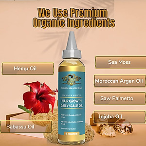 AK2 Hair oil for Curly, Wavy, Natural hair. Good for Braids. Hydrates and repairs, hair moisturizer for dry damaged hair. With Detangling Oils. (Sea Moss Rosemary & Hibiscus 4 oz.)