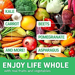 Whole Food Multivitamin for Teens (Boys & Girls) Kids & Children Plant Based with 62 Superfoods Raw Veggies, Fruits Vitamin Complex Supplement Vegan & Vegetarian 60 Capsules