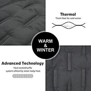 cyeollo Dog Winter Coat Puffer Jacket Vest Windproof Warm Dog Coats Jackets with Fleece High Collar for Cold Weather Pet Vest Clothes for Small Dogs Pets Apparel, Black Large