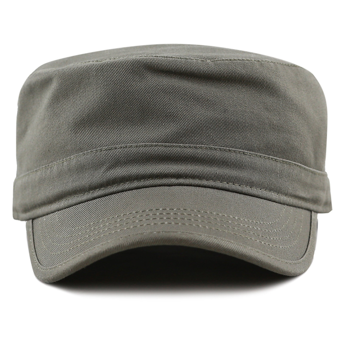 The Hat Depot Cadet Military Army Baseball Cap Tie Dye & Washed Cotton Basic & Distressed Cadet Brushed Cotton Cap (1. Basic - Olive)