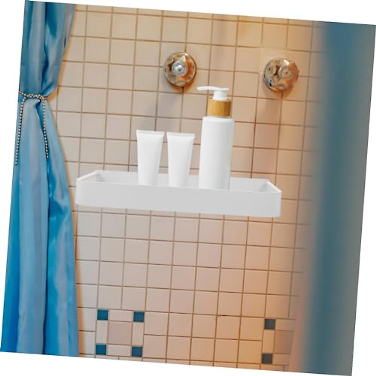 Beatifufu 1 Set Bathroom Shelf Kitchen Storage Rack Over The Toilet Shelf Wall-mounted Storage Mounted Sundries Organizer Towel Storage Stand Wall Mount Shelf Space Aluminum White