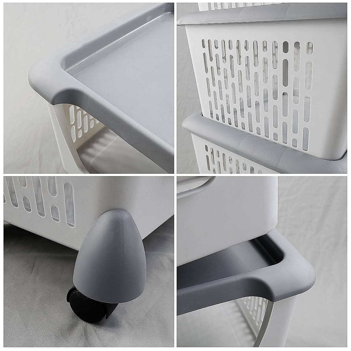 Buyitt 5-Tier Plastic Stackable Storage Bins for Pantry, Stacking Organizing Baskets with Wheels