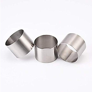 DNHCLL 2 PCS 5CM Diameter 2" Mini Seamless Round Mousse Ring Stainless Steel Cake Mold Cookie Cutting Mold Baking Mold