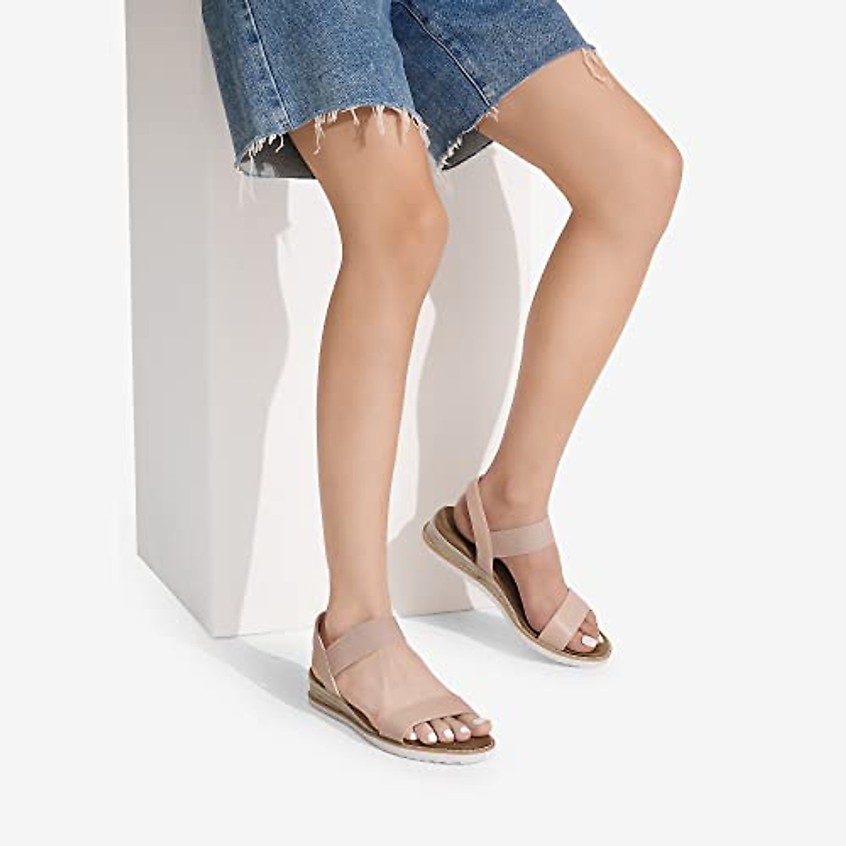 DREAM PAIRS Womens Open Toe Espadrilles Dressy Ankle Straps Wedges Sandals SDPW2310W,Nude Pink,10