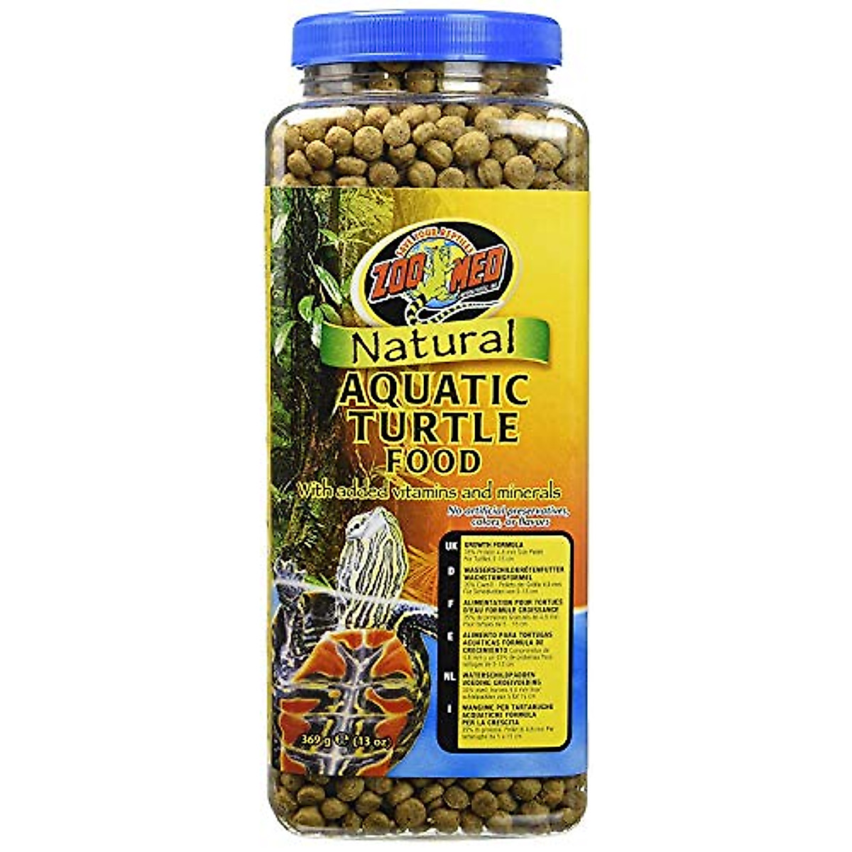 Zoo Med Natural Aquatic Turtle Food (Pellets) 13 oz - Pack of 4