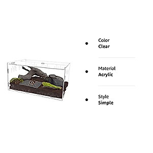 winemana Reptile Terrarium, Tarantula Enclosure, 16" x 11" x 6" Acrylic Large Feeding Tarantula Habitat Box for Small Animals Insect Home Office