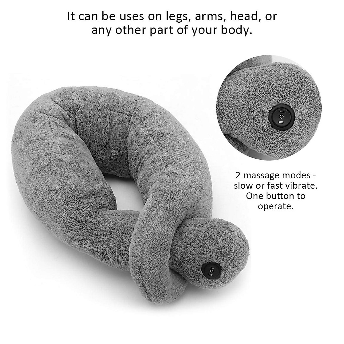 Vibrating Massage Pillow Neck Pillow Portable Neck Massage Soft Touch Breathable Neck Cushion Relieve Stress Pillow for Office Home Travel