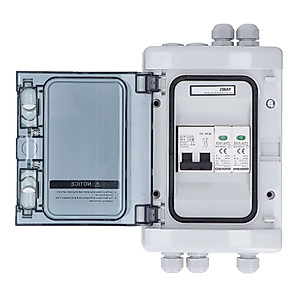 2 String PV Combiner Box IP65 Waterproof Solar Disconnect Switch with 40A Circuit Breaker 1000V for Solar Panels