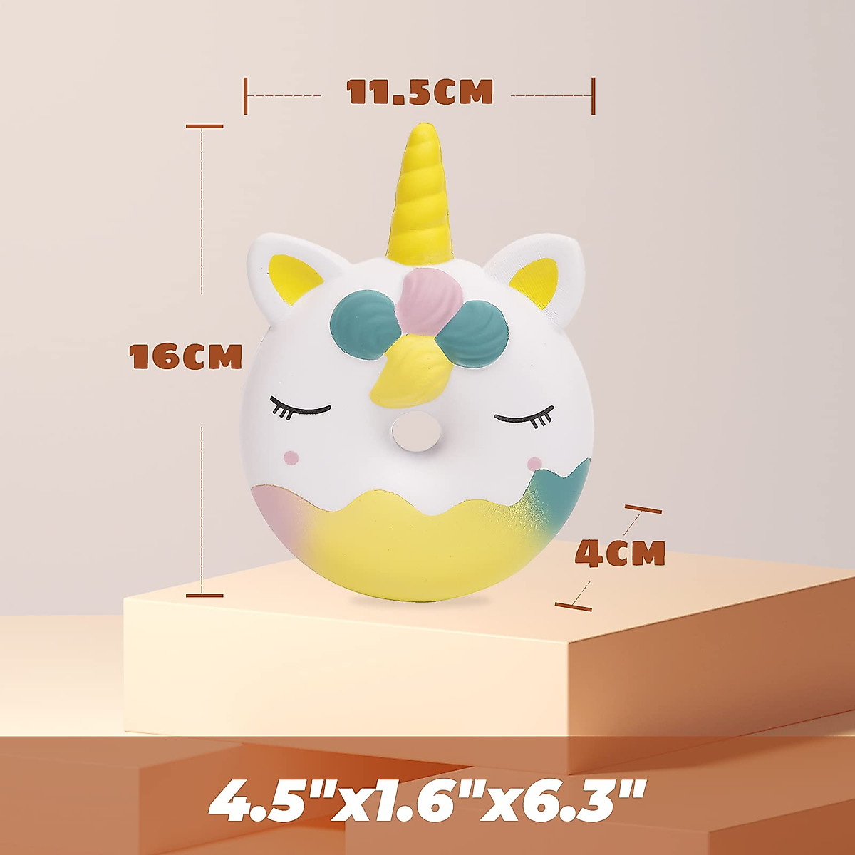 Anboor 4.5 Inches Squishies Unicorn Donut Kawaii Soft Slow Rising Scented Doughnut Squishies Stress Relief Kid Toys
