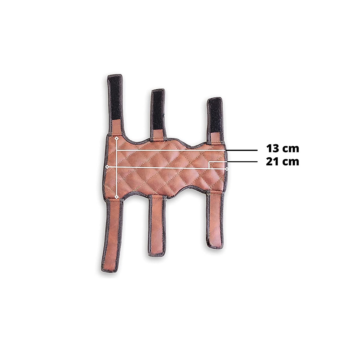 Star Quick Links Archery Arm Guard for Men Women & Kids, Rexine Leather, Adjustable Fit, 3 Hook & Loop Fasteners, Perfect Hold, Bow Archery Protect 3 Strap Guard, Arm Guard Forearm Protector (Brown)