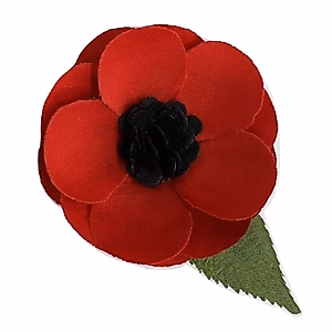 Poppy Silk Fabric Flower Pin Brooch Flower. Red Satin Poppy - Poppies Hand-made in New York's Garment Center (American Made)