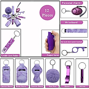 Auxu Keychain Set for Women and Girls 11 Pcs Cute Keychains For Women Including Pom Pom, Credit Card Puller