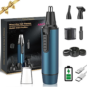 AREYZIN Ear and Nose Hair Trimmer for Men and Women Professional USB Rechargeable Nose Trimmer Nose Clippers Eyebrow Facial Hair Trimmer Body Grooming Kit IPX7 Waterproof Dual Edge Blades