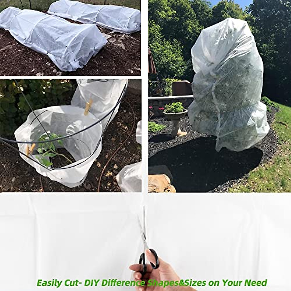 Plant Covers Freeze Protection, 0.9oz 10x50FT Frost Cloth Plant Freeze Protection, Plant Frost Blankets Covers for Outdoor Plants for Winter Cold Weather, Floating Row Cover for Vegetables