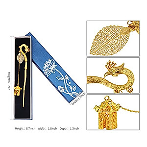 Rubyurphy Exquisite Gift Bookmarks, Metal Phoenix Bookmark, Gifts for Women, Kids, Bookworm and Book Lovers，Bringing You The Perfect Reading Experience（Gold）