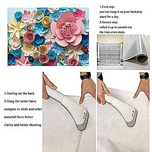 GYA 7x5ft 3D Colorful Paper Flowers Backdrop Mother's Day Pink Rose Hand-Make Flower Background Baby Shower Birthday Girl Adults Bachelorette Bridal Shower Wedding