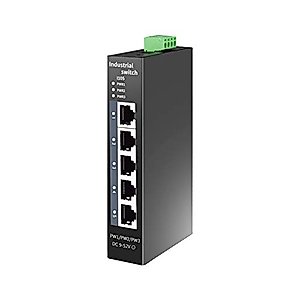 5-Port Hardened Industrial DIN-Rail Switch Network Switch (-40 to 70 ºC),5 x 100Mbps Ports,1Gbps Switching Capacity,DIN-Rail Included, Lifetime Protection