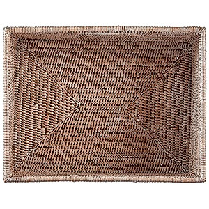 KOUBOO La Jolla Rattan Shelf Handles, Medium, White-Wash Storage Basket