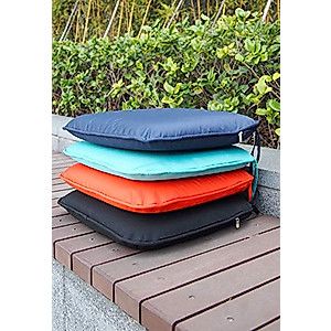 Augld 2 Pack Water Repellent Patio Chair Cushion Breathable 17"x16" Seat Cushion with Ties Black-2