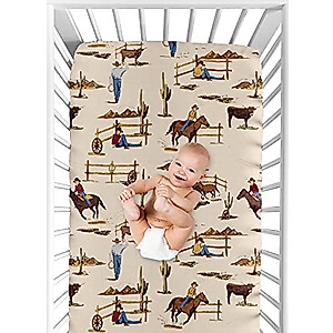 Fitted Crib Sheet for Wild West Cowboy Bedding Sets by Sweet Jojo Designs
